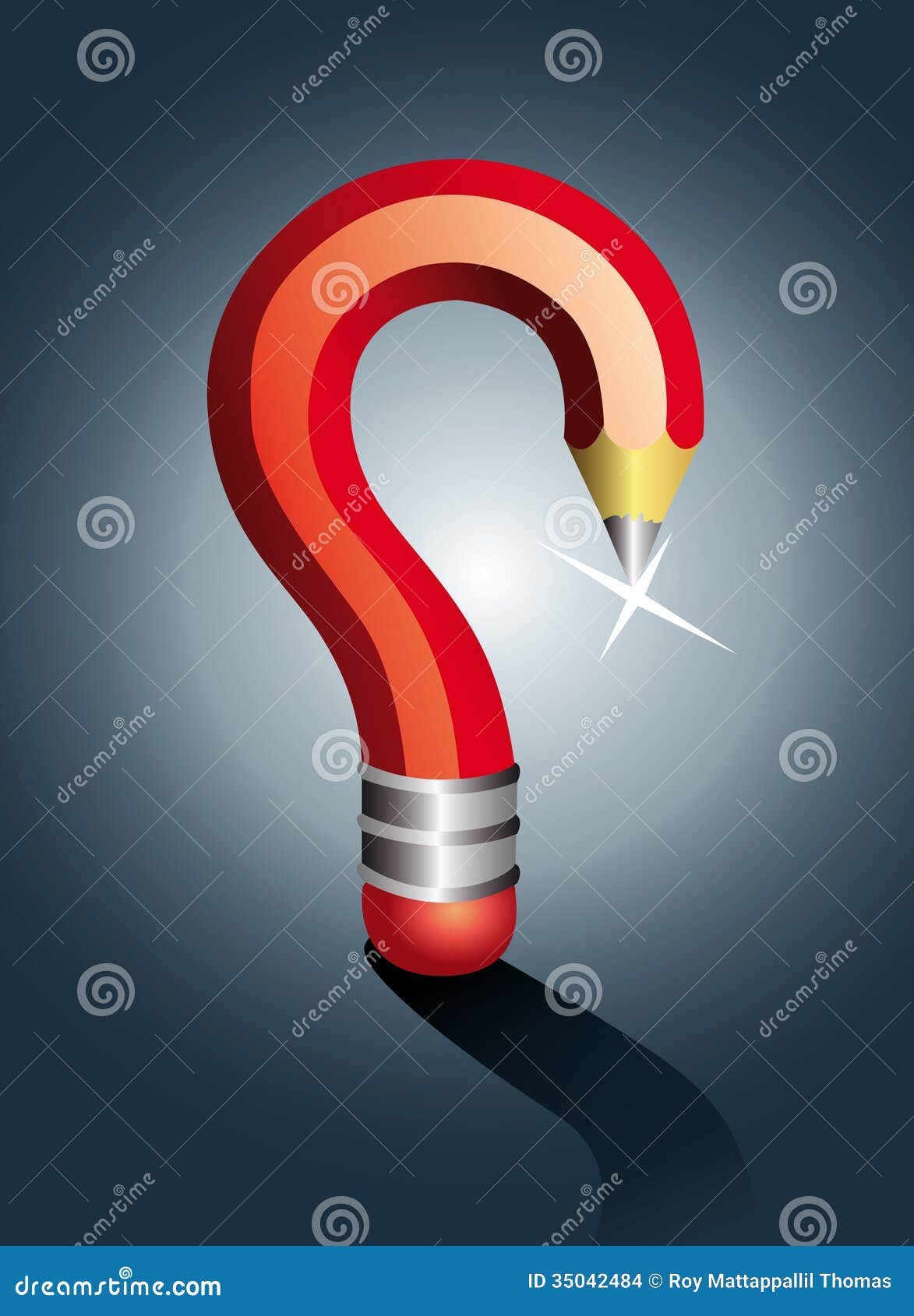 Question mark pencil stock vector. Illustration of shape - 35042484