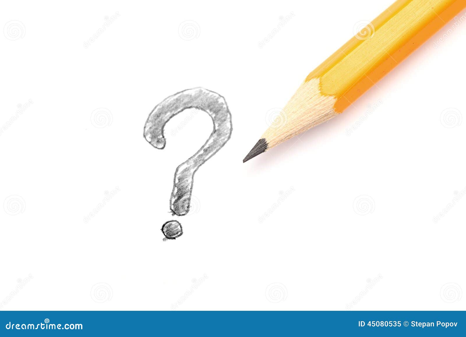 Question mark and pencil stock image. Image of white - 45080535