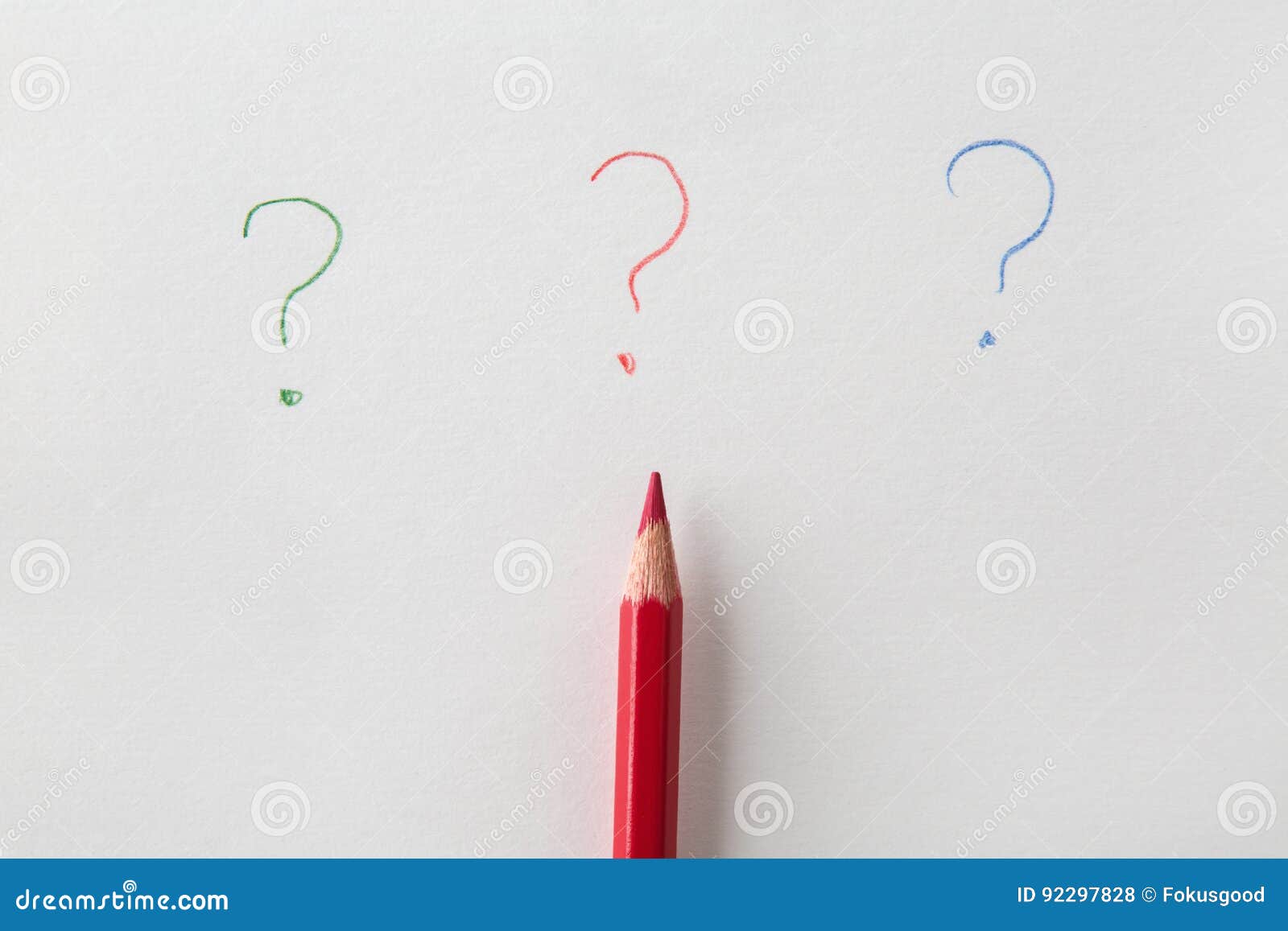 The Question Mark and Pencil Stock Photo - Image of office, document ...