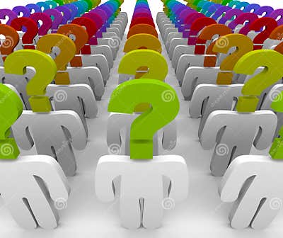 Question Mark People in Confusion and Wonder Stock Illustration ...