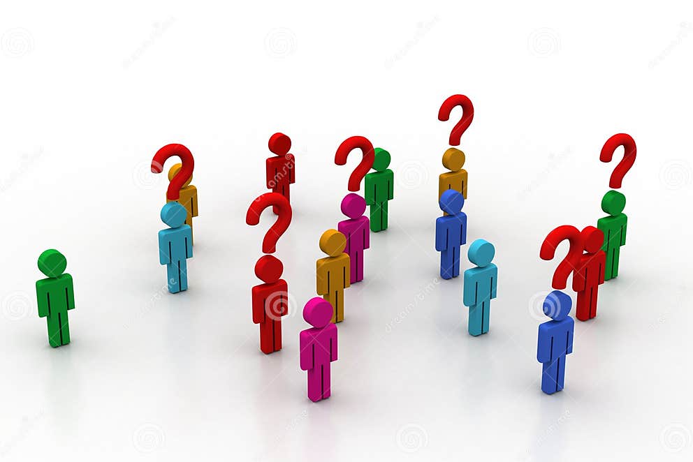 Question mark with people stock illustration. Illustration of learn ...