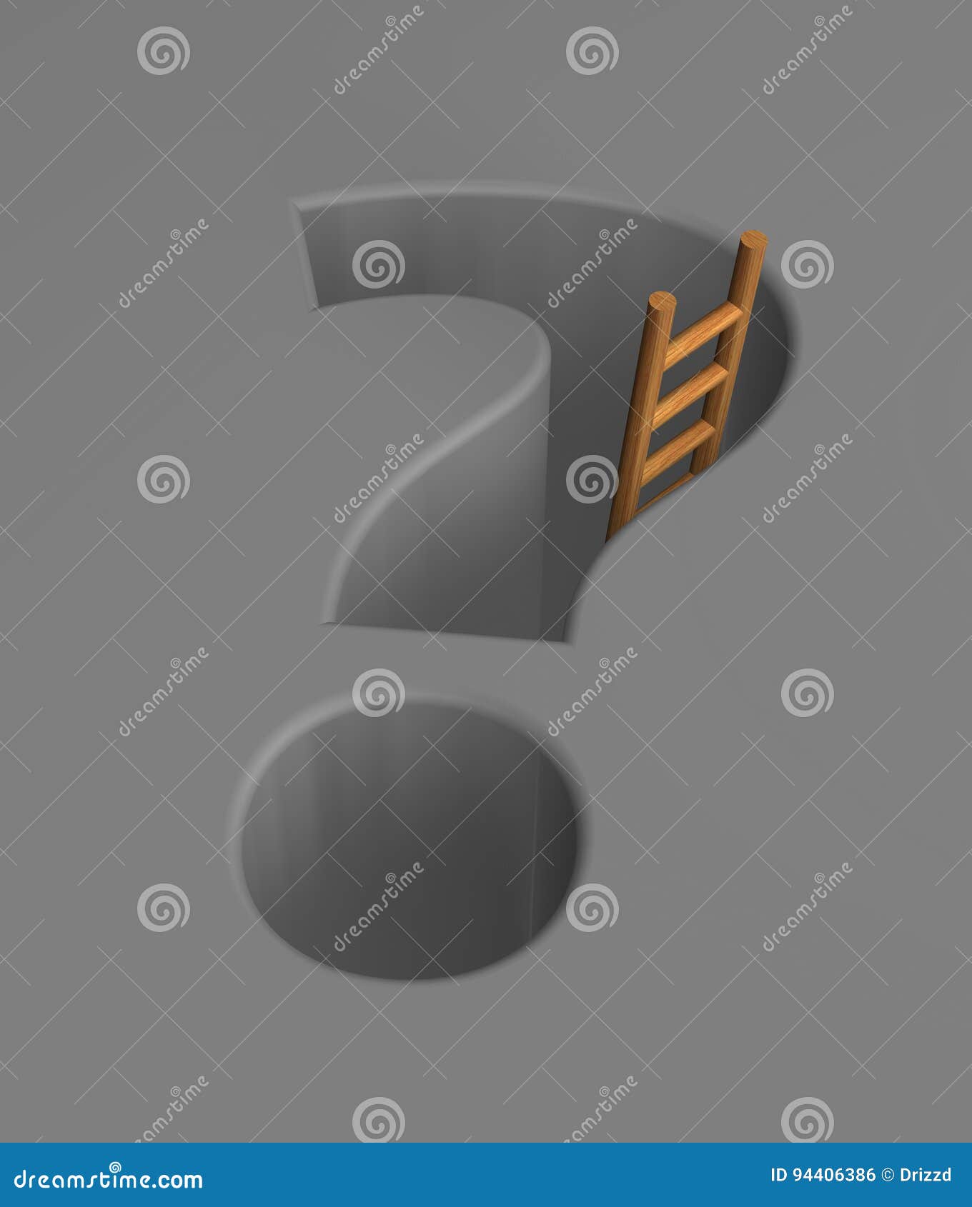 Question Mark Pit and a Ladder Stock Illustration - Illustration of ...