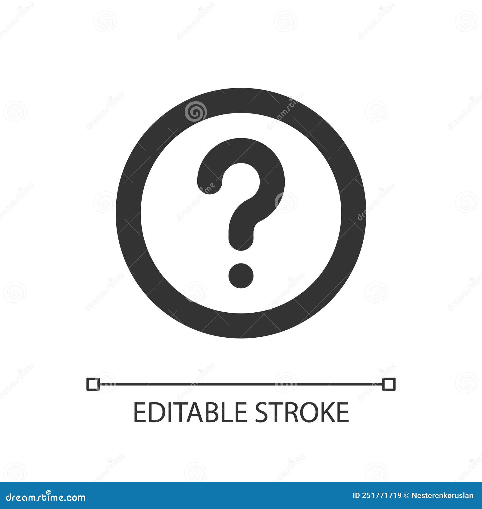 Question Mark Pixel Perfect Linear Ui Icon Stock Vector - Illustration ...