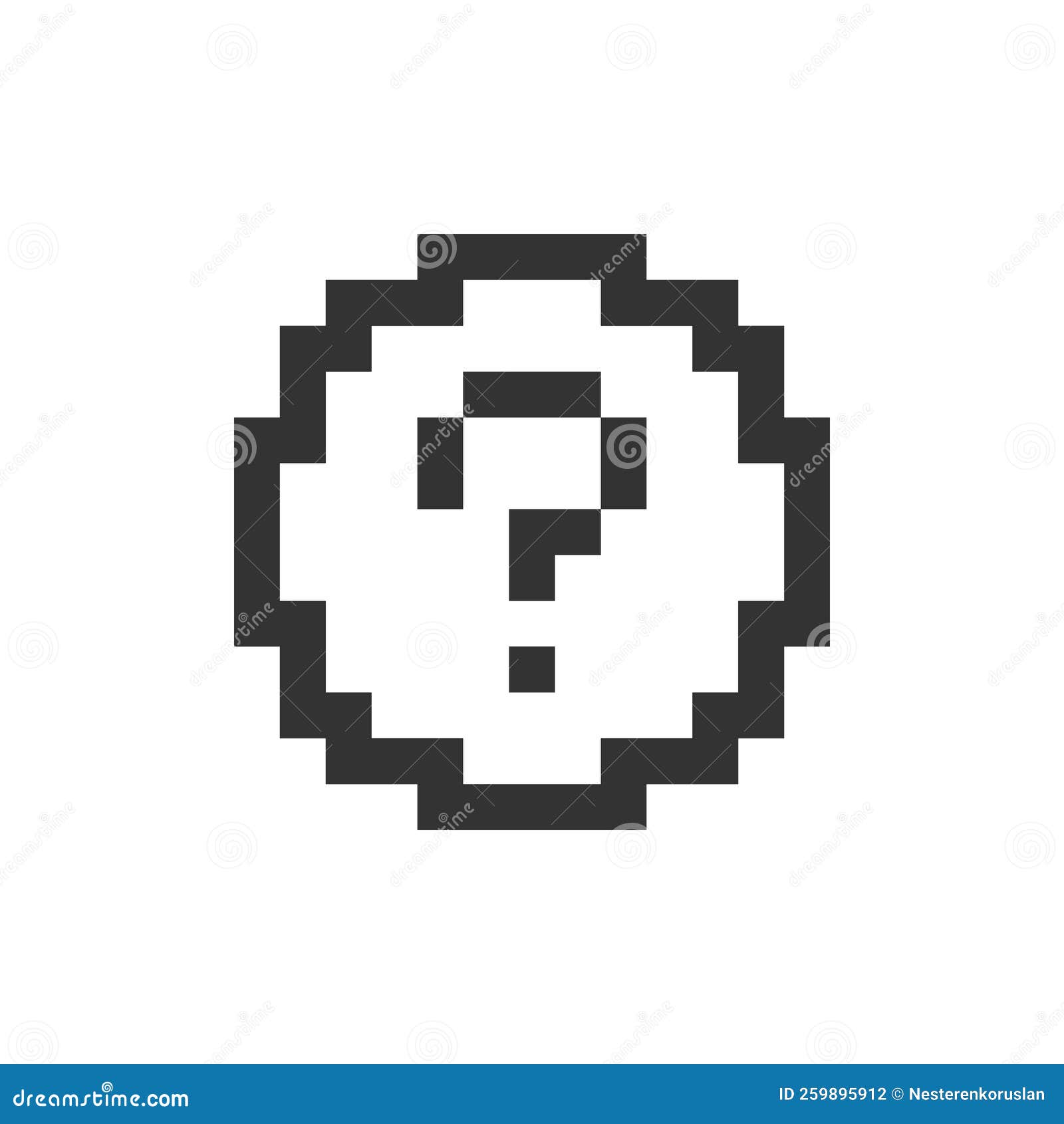 Question Mark Pixelated Ui Icon Stock Illustration - Illustration of ...