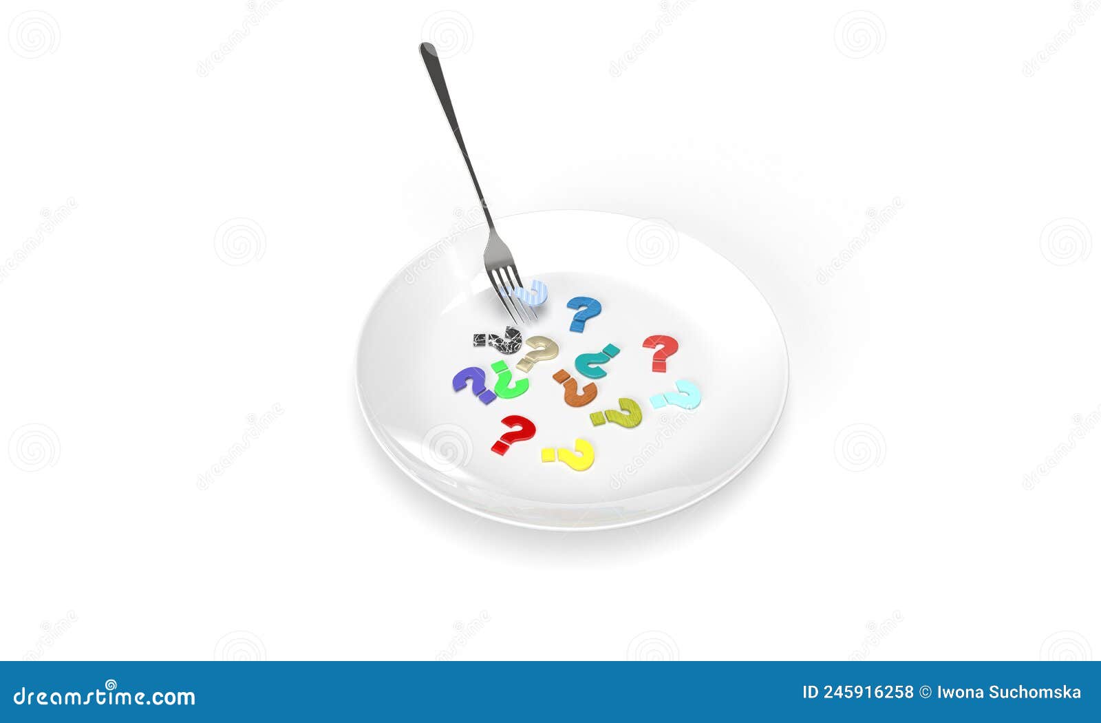 Question Mark on a Plate with Fork As a Background for a Restaurant ...