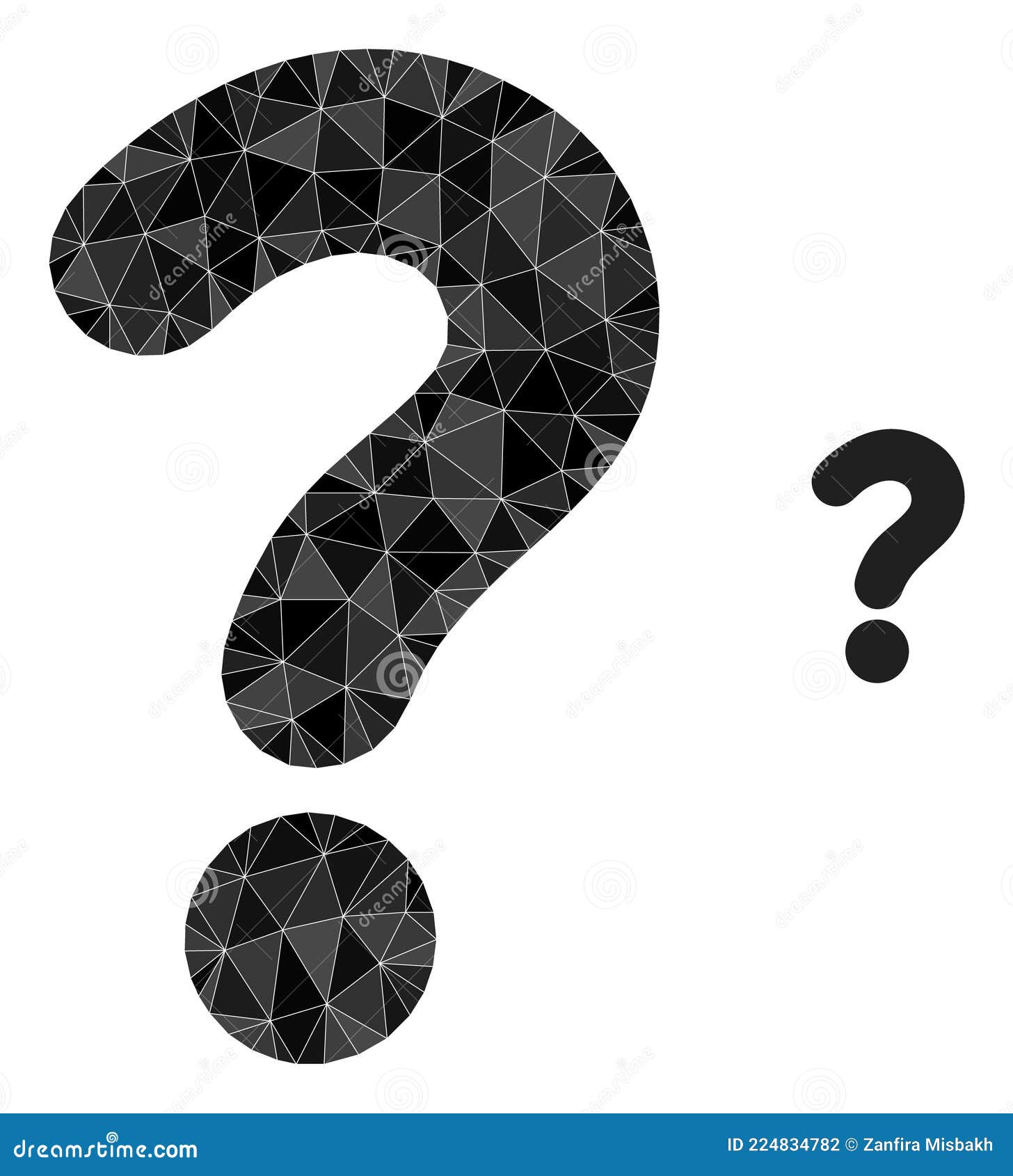 Question Mark Polygonal Lowpoly Flat Icon Stock Vector - Illustration ...
