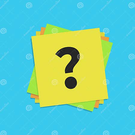 Question Mark on Post-it Stacked on Blue Background Stock Vector ...