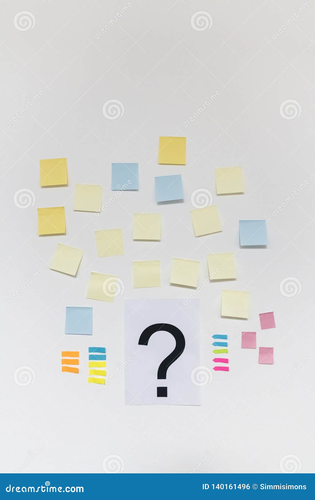 Question Mark and Post it on White Background Stock Photo - Image of ...