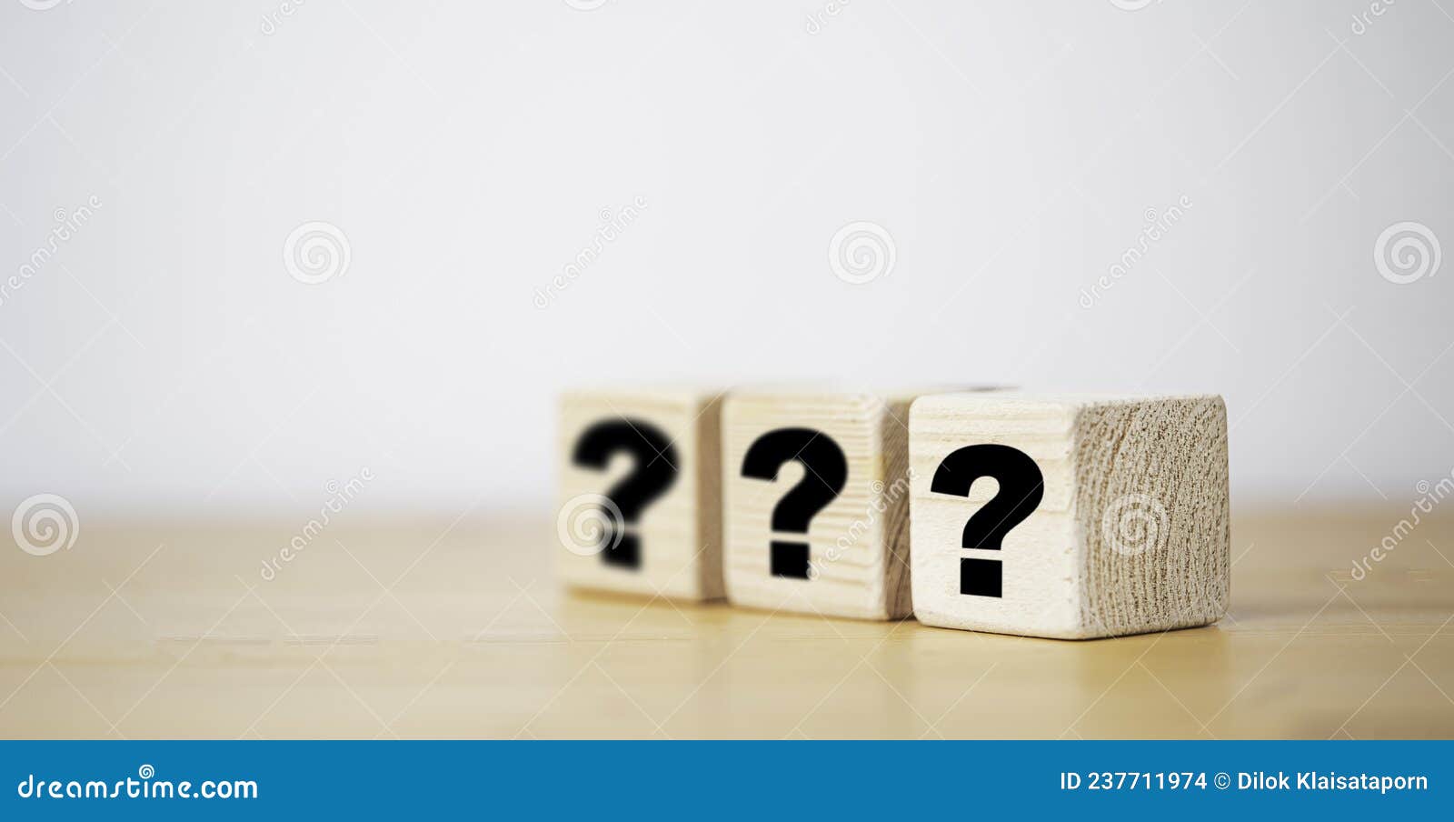 Question Mark Print Screen on Wooden Cube Block with Copy Space for ...