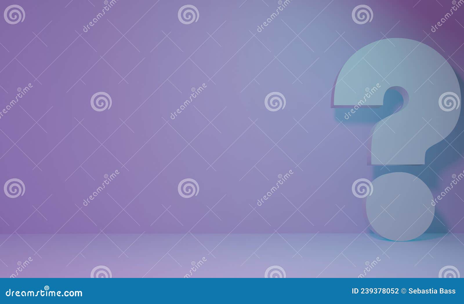 Question Mark on Purple Background. 3d Illustration. Stock Illustration ...