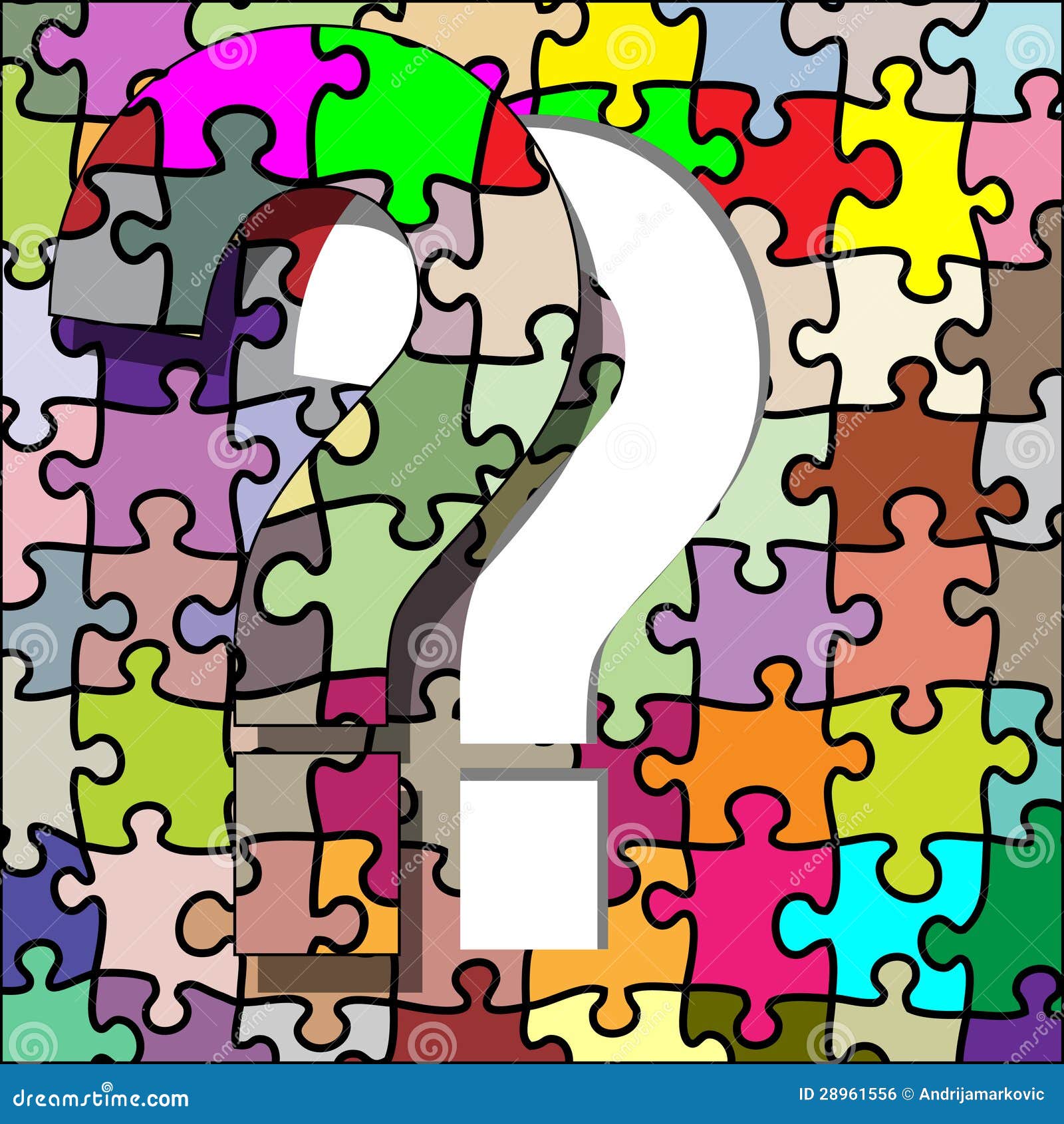 Question mark puzzle stock vector. Illustration of help - 28961556