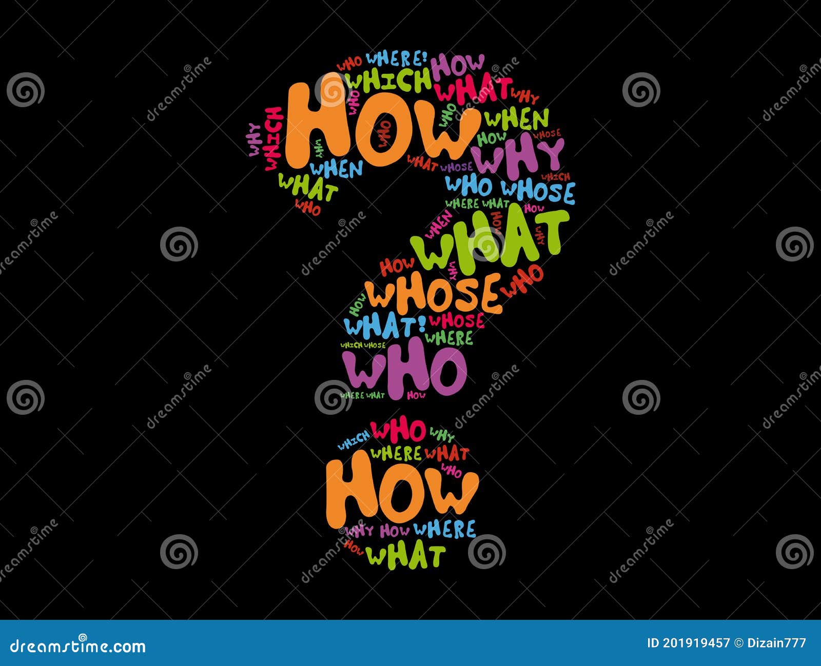 Question Mark, Question Words Cloud Concept Stock Illustration ...