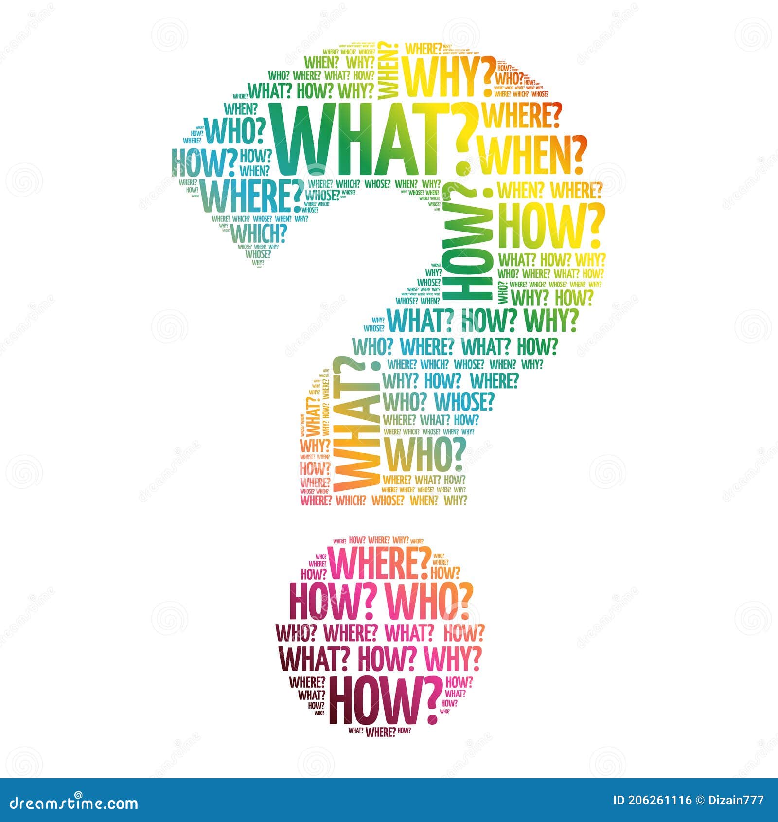 Questionable Words And A Question Mark Vector Illustration ...