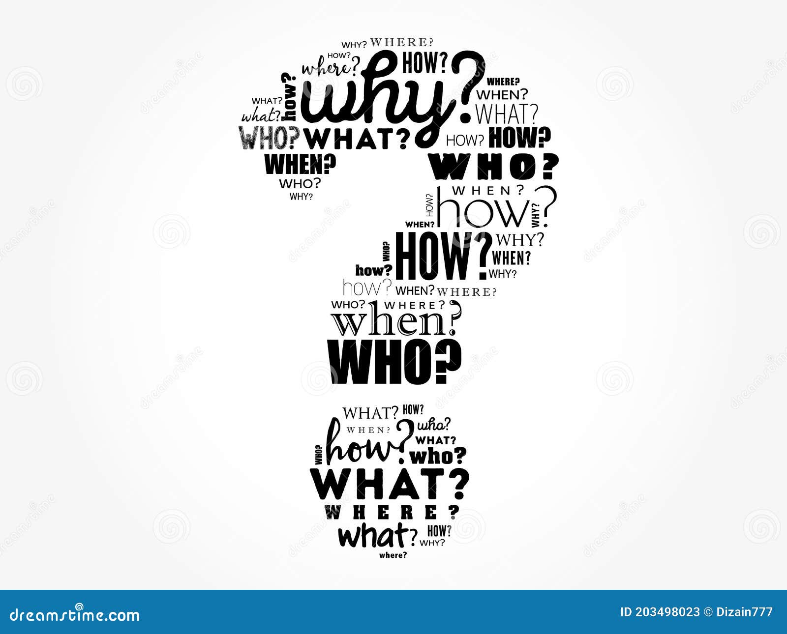 Question Mark, Word Cloud Background Stock Illustration - Illustration ...