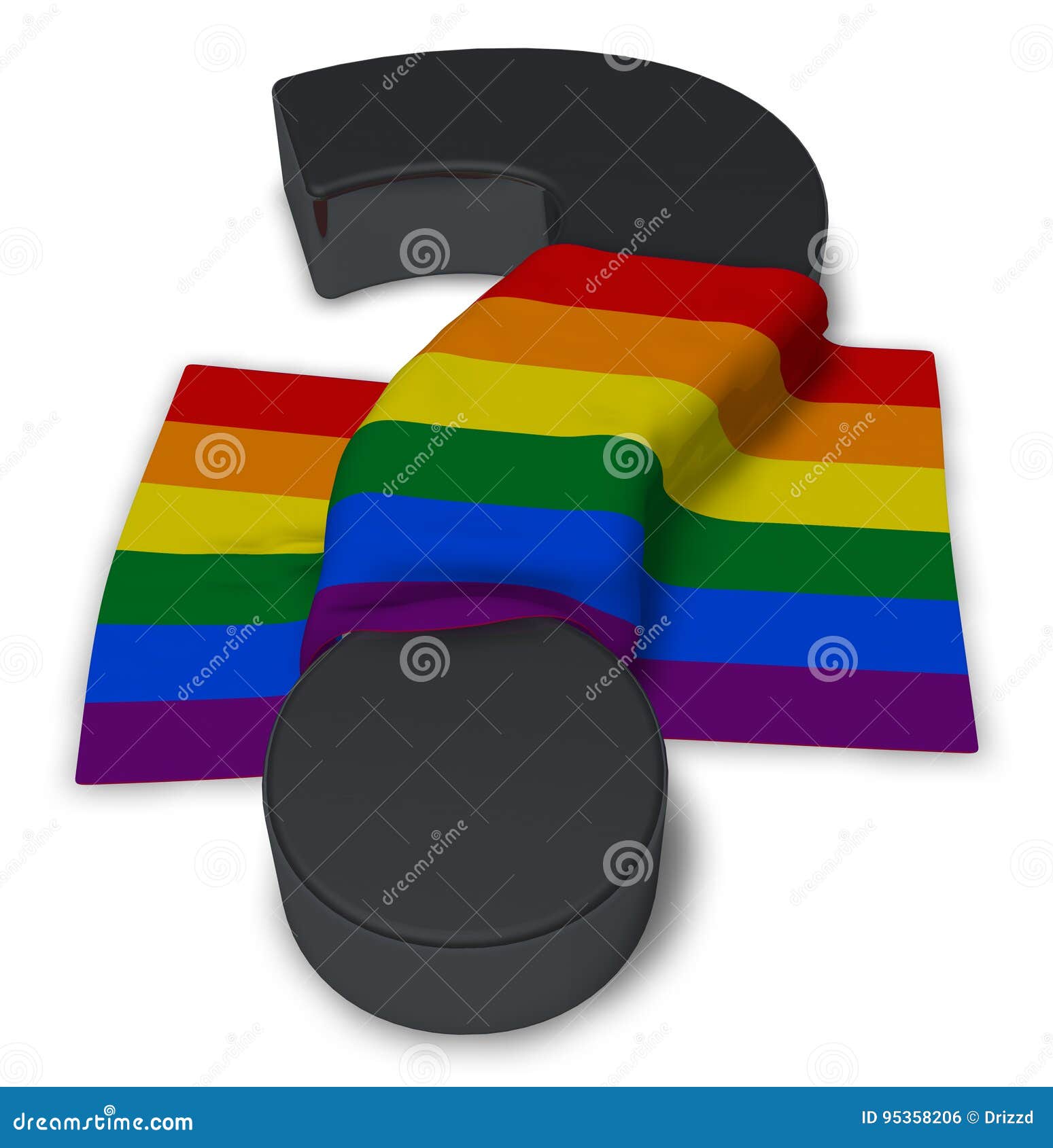 Question Mark and Rainbow Flag Stock Illustration - Illustration of ...