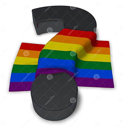 Question Mark and Rainbow Flag Stock Illustration - Illustration of ...