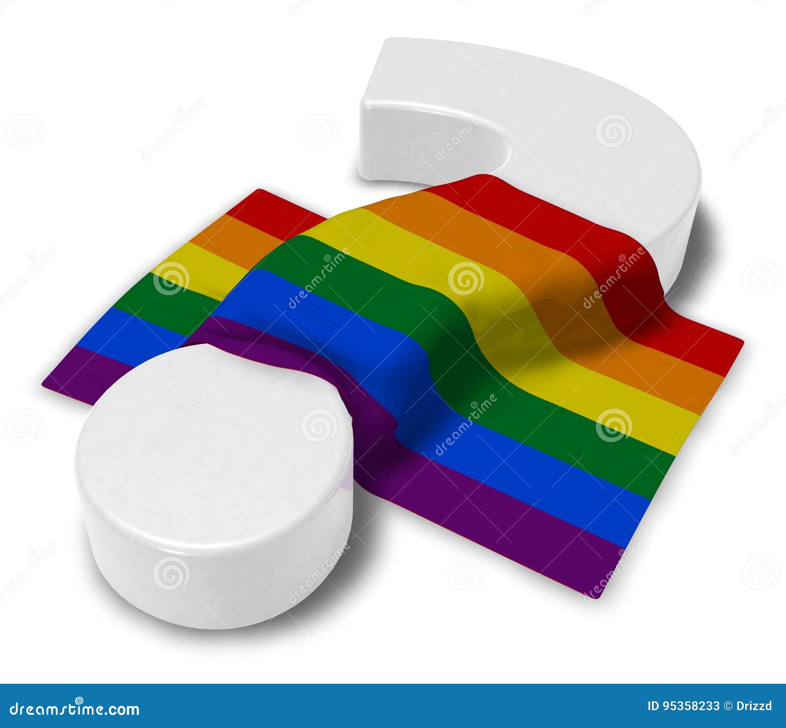 Question Mark and Rainbow Flag Stock Illustration - Illustration of ...
