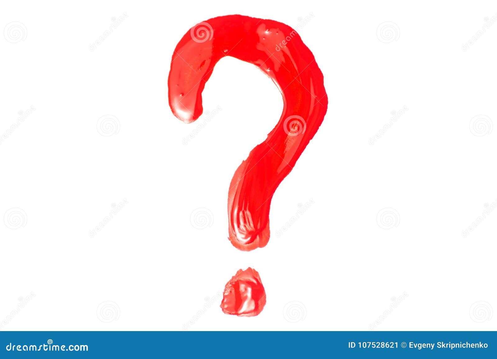 Question Mark with Red Paint Stock Image - Image of border, object ...