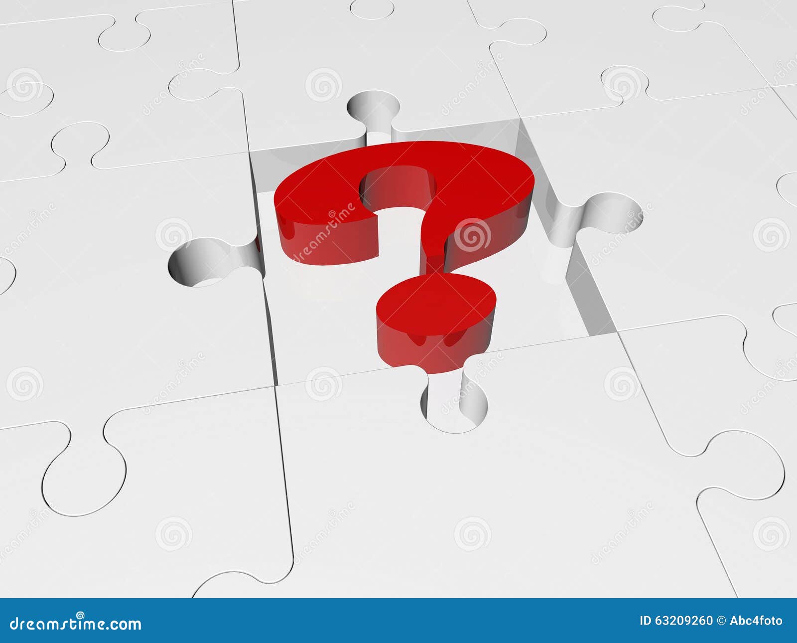 Question Mark in Red on Puzzle Pieces Stock Photo - Image of positive ...