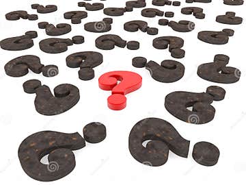 Question Mark in Red between Rusty Metal Question Marks Stock ...
