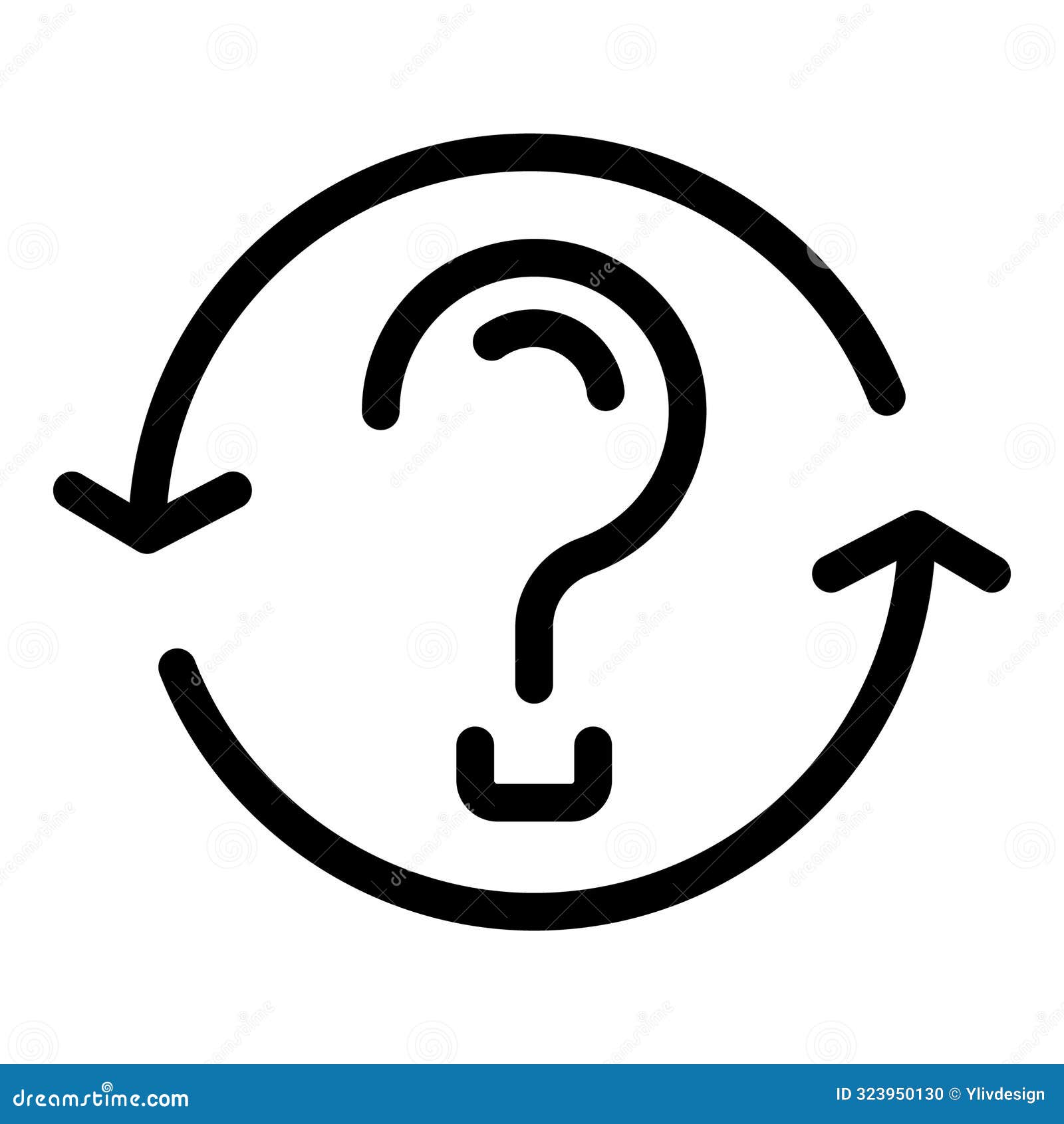 Question Mark Rotating with Arrows Forming Circular Shape Stock ...