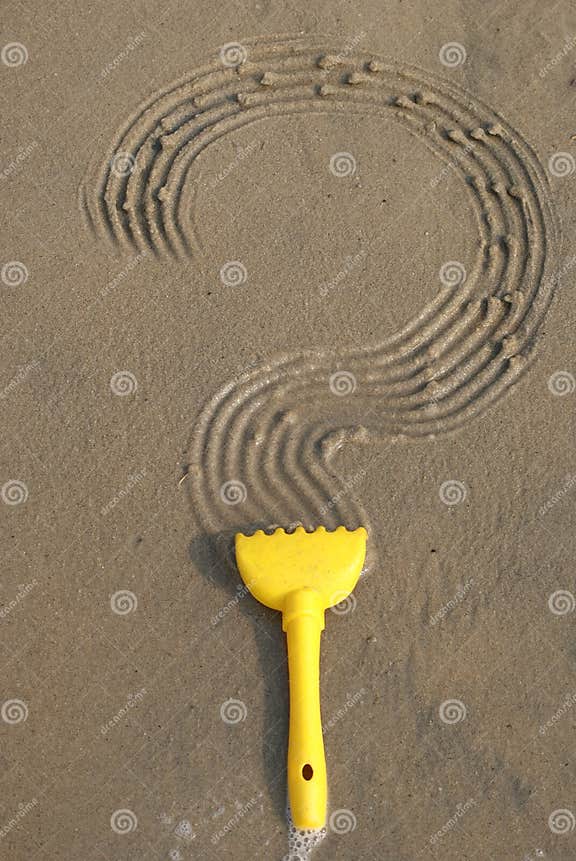 Question mark on sand stock photo. Image of questioning - 15797646