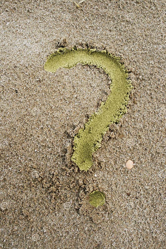 Question Mark on Sand stock photo. Image of sand, fine - 5927144