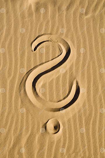Question mark in the sand stock photo. Image of assistance - 6454652