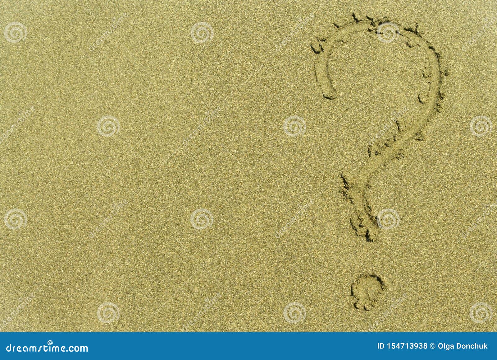 Question mark on the sand stock photo. Image of texture - 154713938