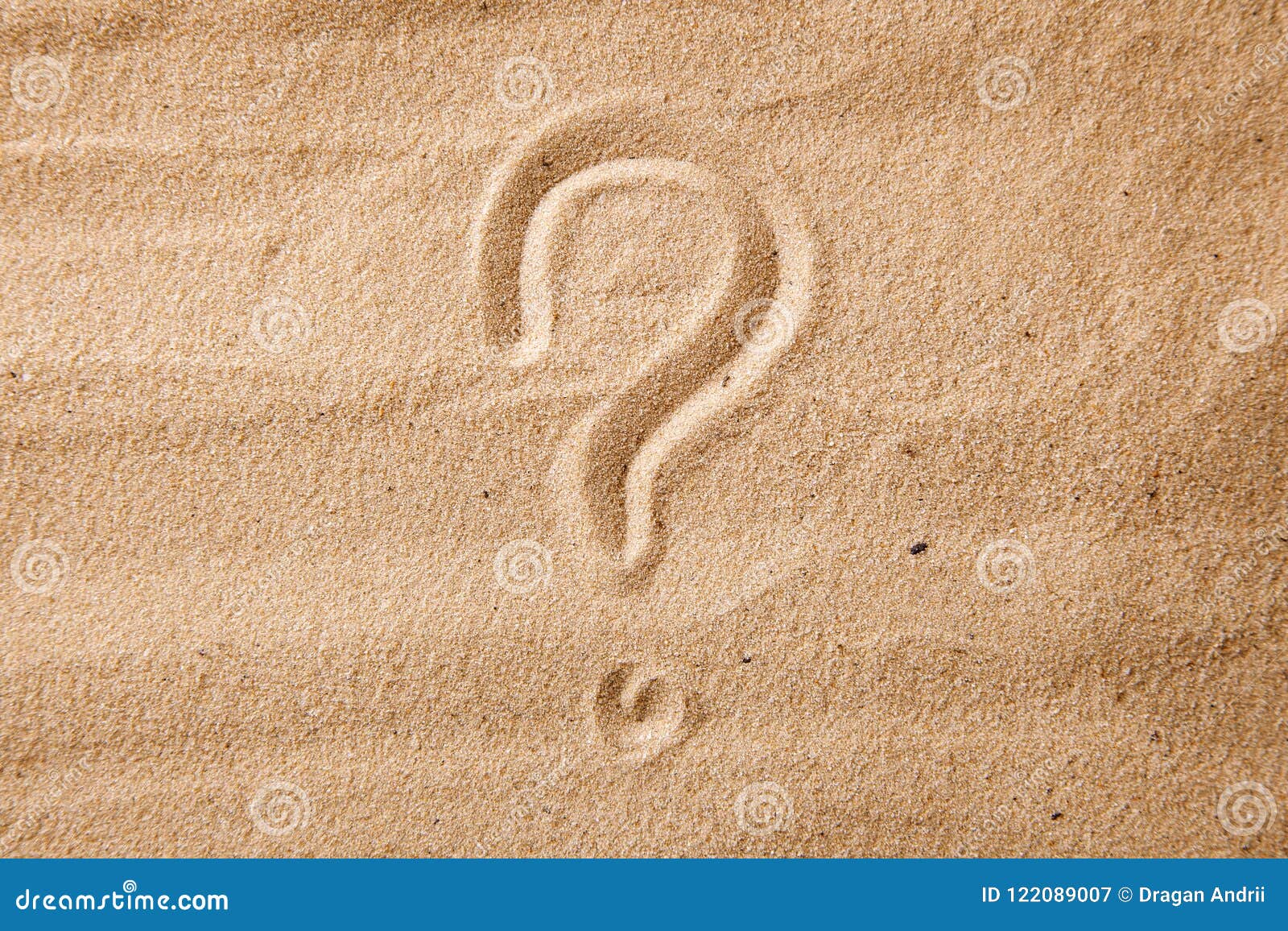 The Question Mark is Sand Painted on Sand. Symbol of Choice and Doubt ...