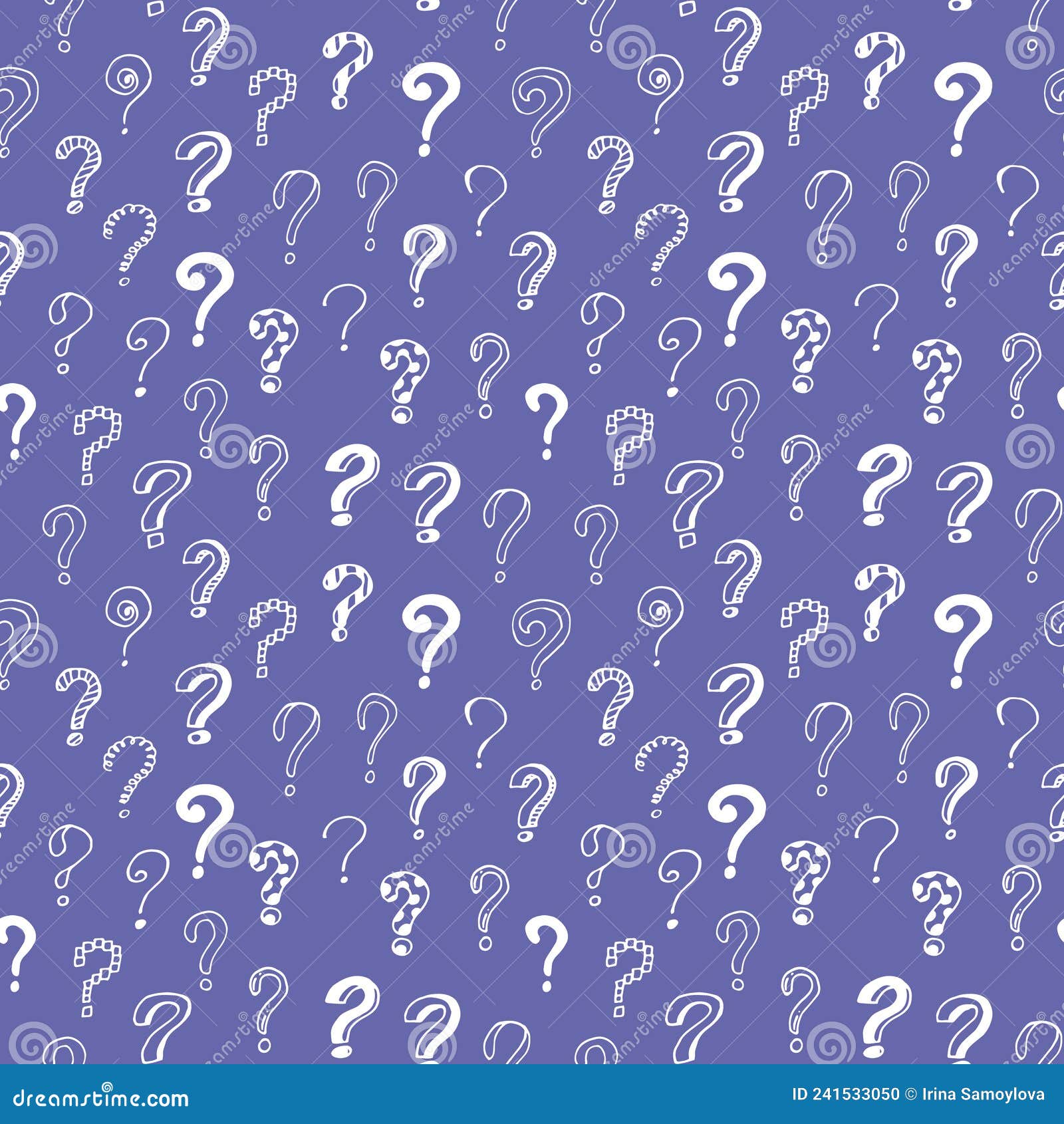 Question Mark Seamless Pattern Hand Drawn Doodle, Vector. Wallpaper ...