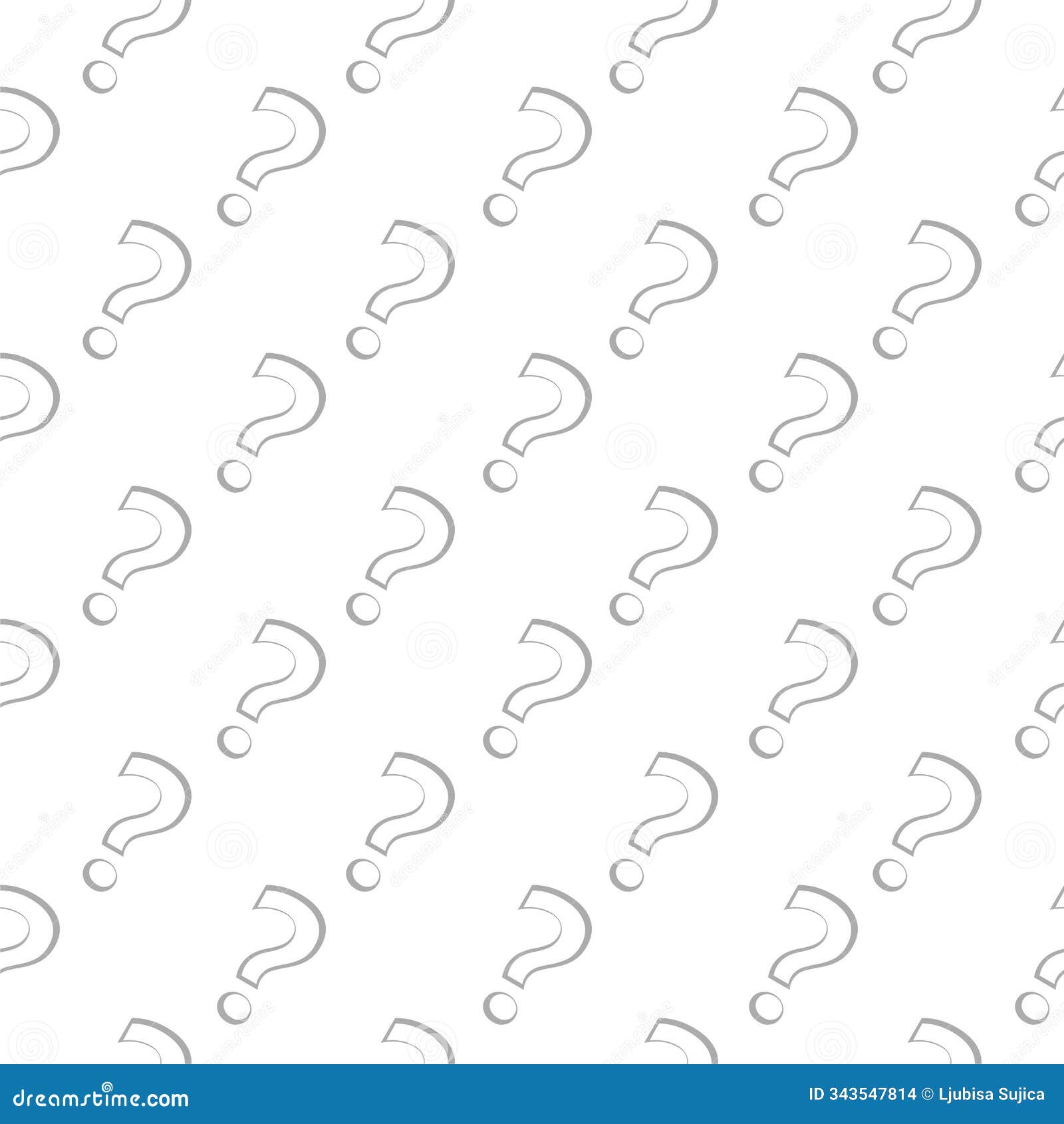 Question Mark Seamless Pattern Isolated on White Background Stock ...
