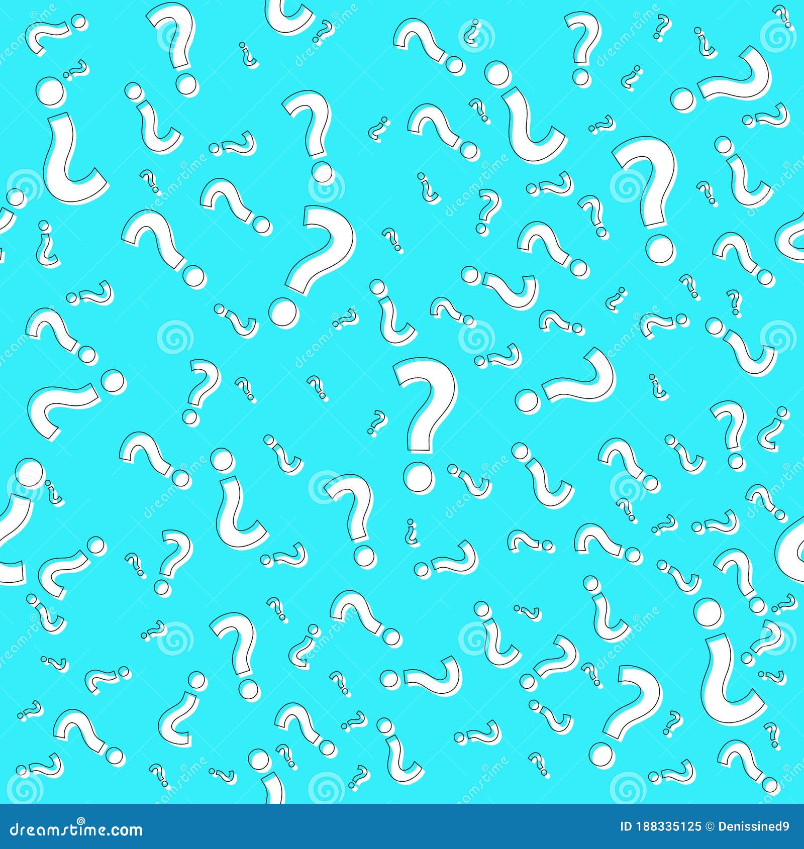 Question Mark Seamless Pattern. Trivia Poster Design Template, Random ...