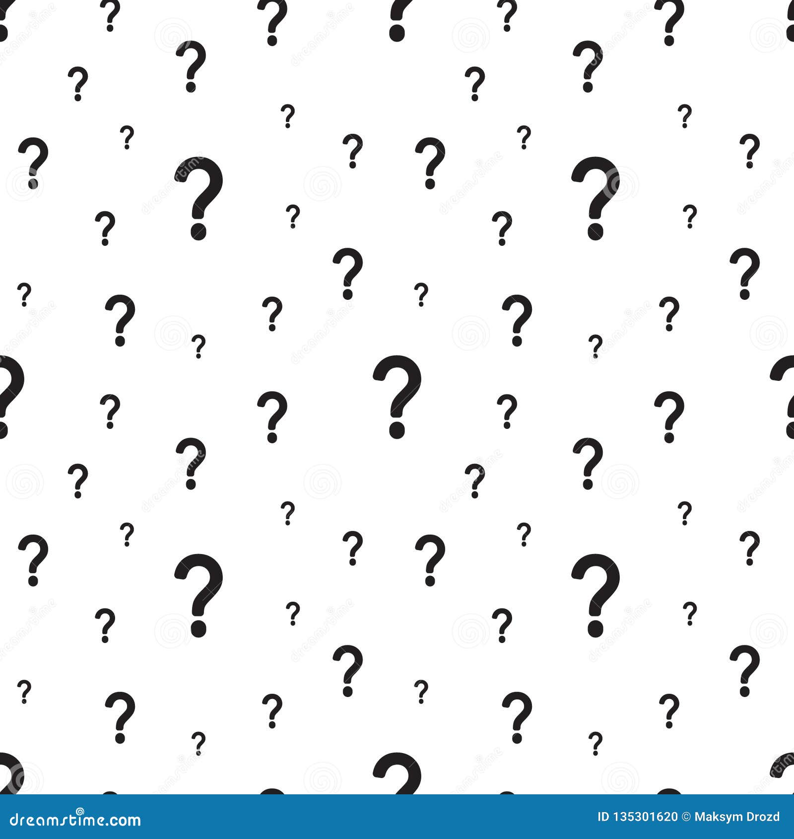 The Question Mark Seamless Pattern Stock Vector - Illustration of black ...
