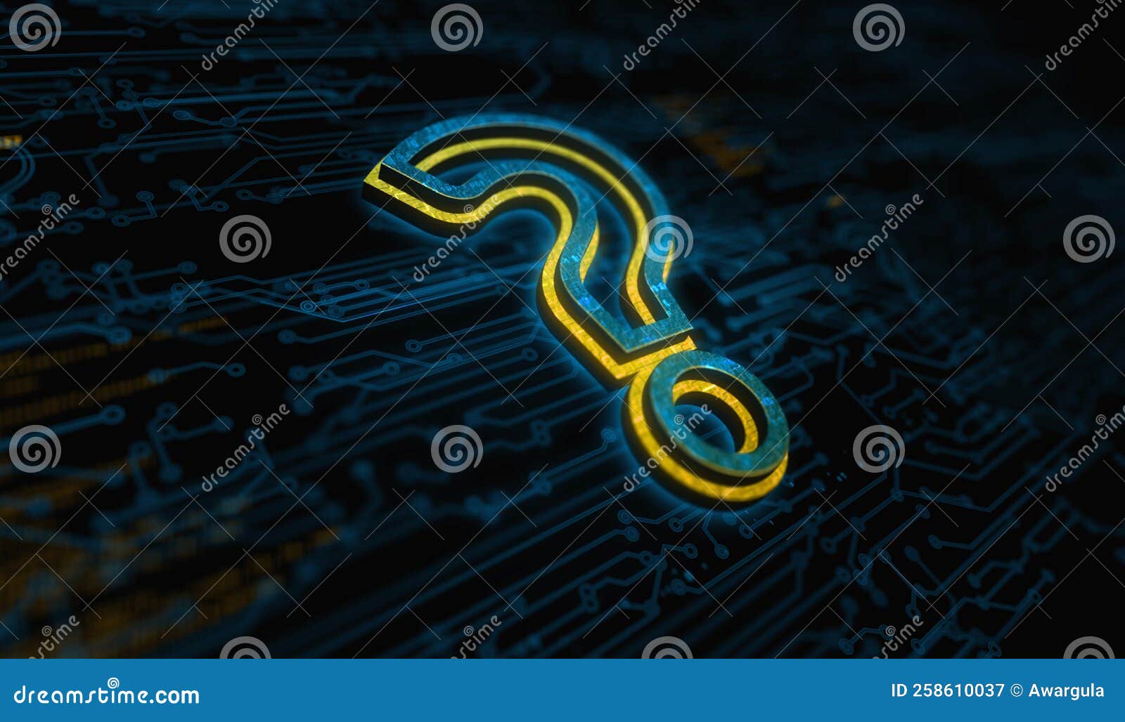 Question Mark Search and Quest Symbol Digital Concept 3d Illustration ...