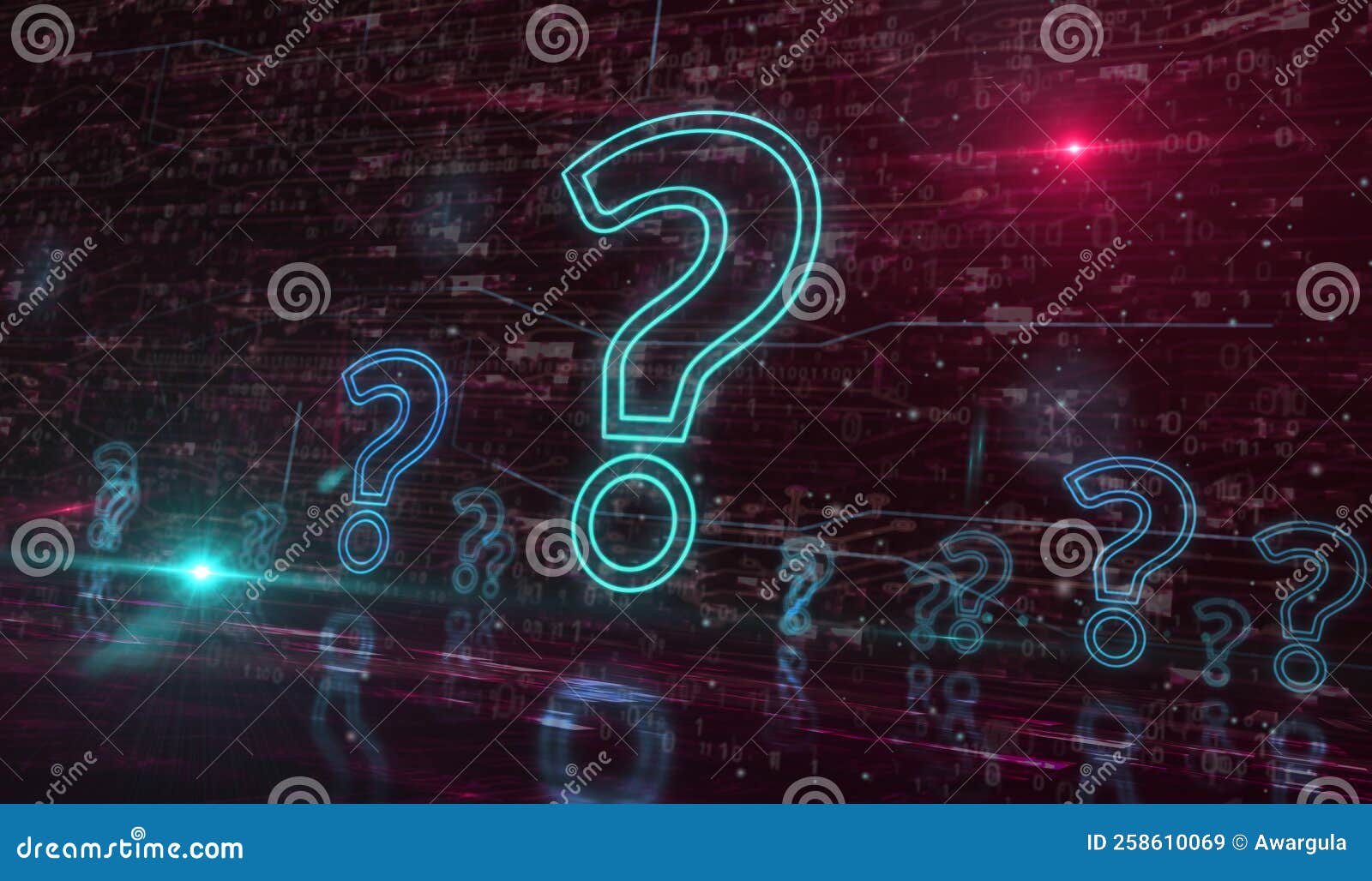 Question Mark Search and Quest Symbol Digital Concept 3d Illustration ...
