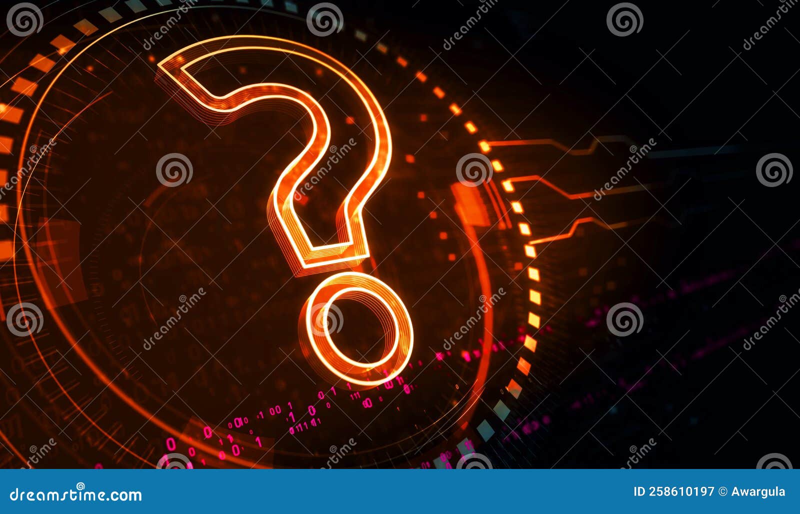 Question Mark Search and Quest Symbol Digital Concept 3d Illustration ...