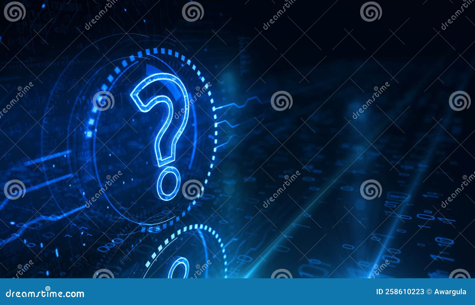 Question Mark Search and Quest Symbol Digital Concept 3d Illustration ...