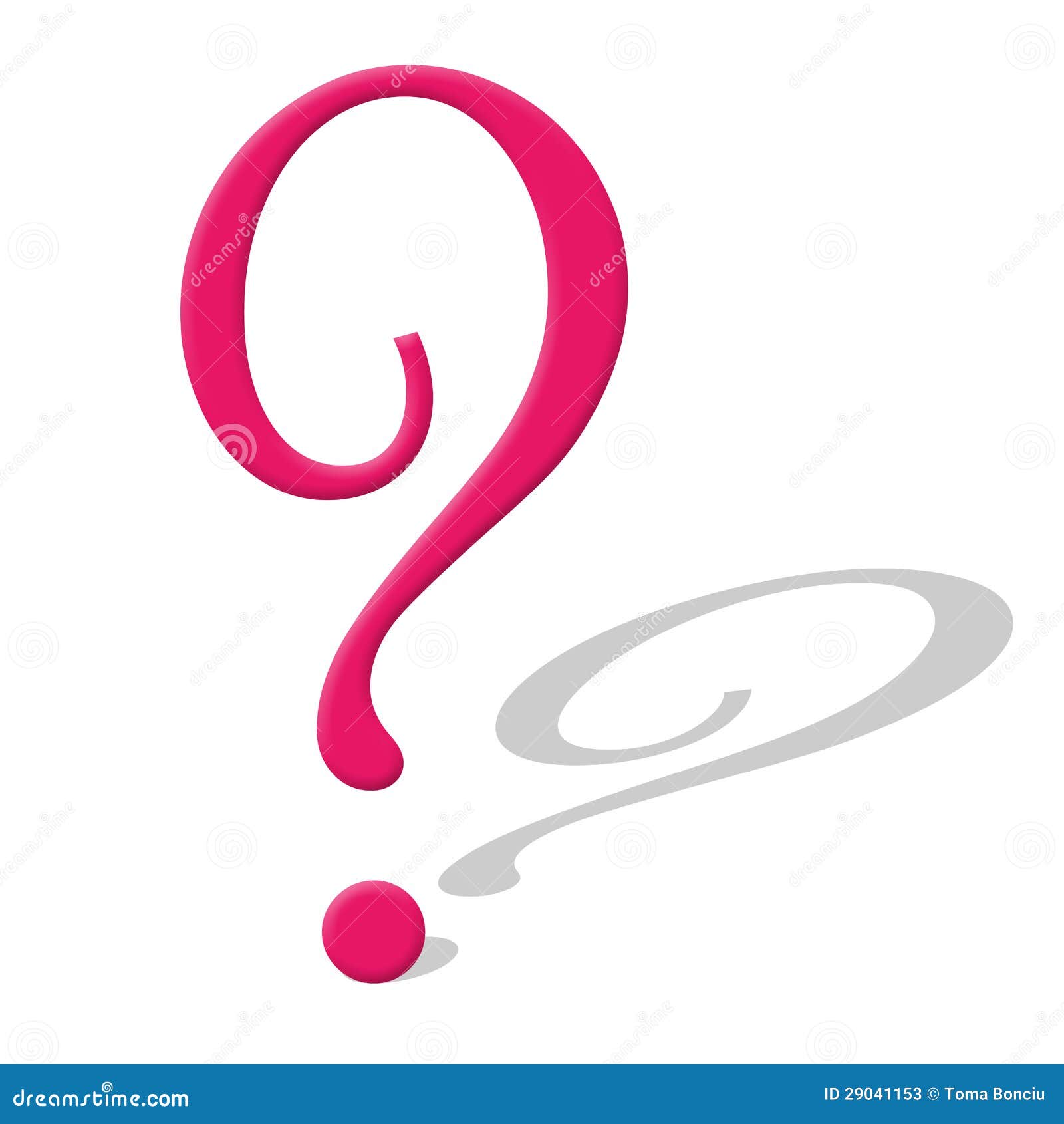 Question Mark with Shadow on White Background Stock Illustration ...