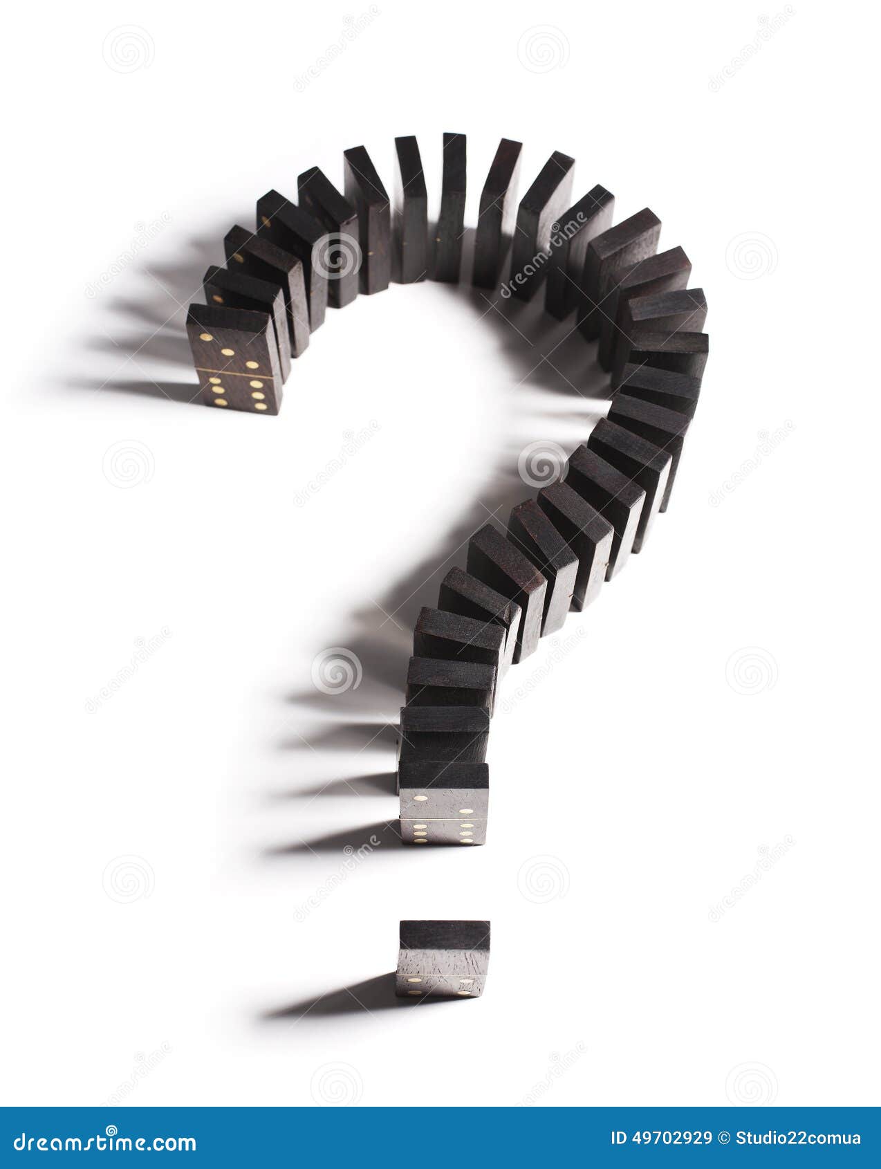 Dominoes In Shape Of Question Mark On Plain Background Stock ...
