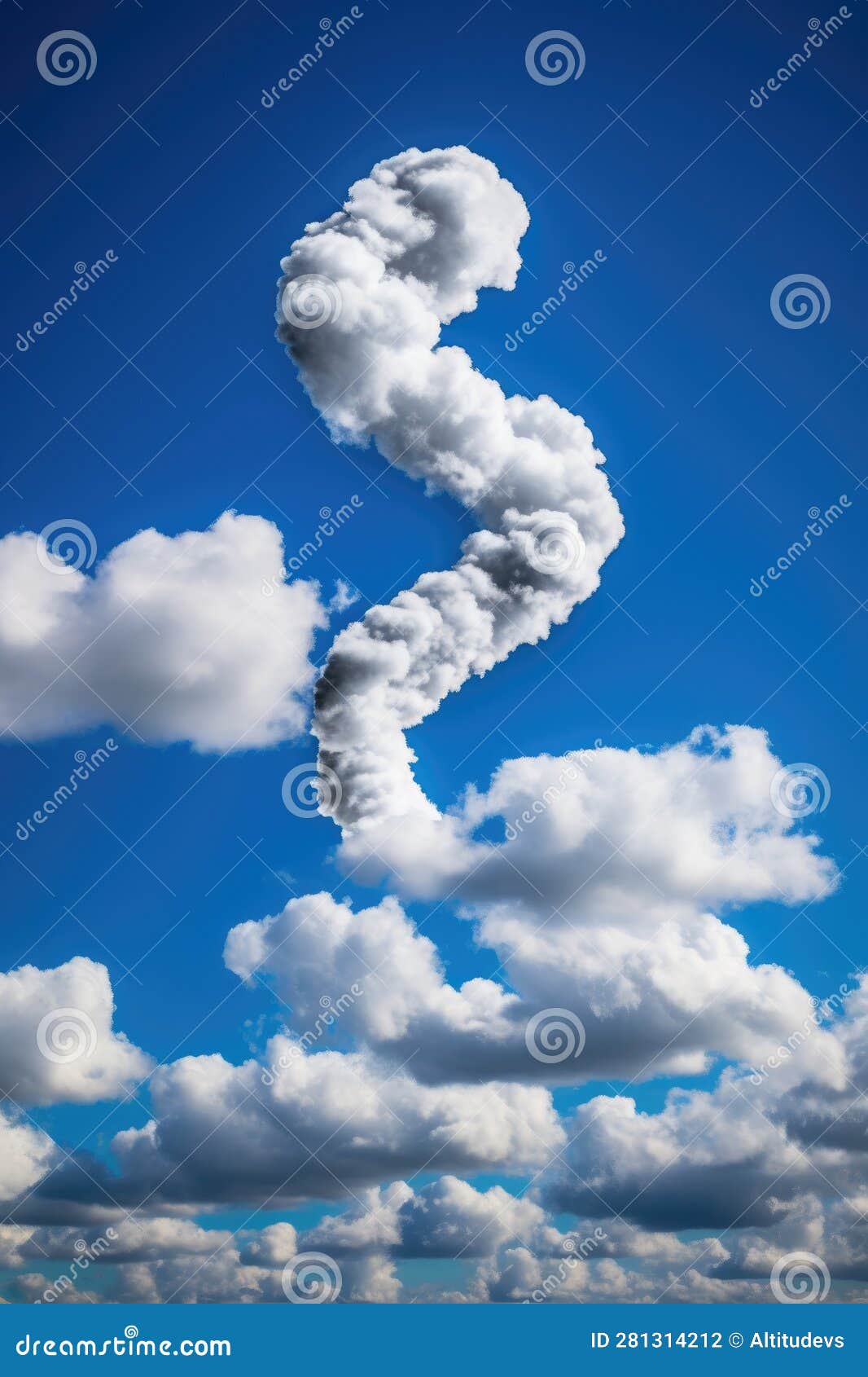 Question Mark Shaped Cloud in the Sky Stock Illustration - Illustration ...