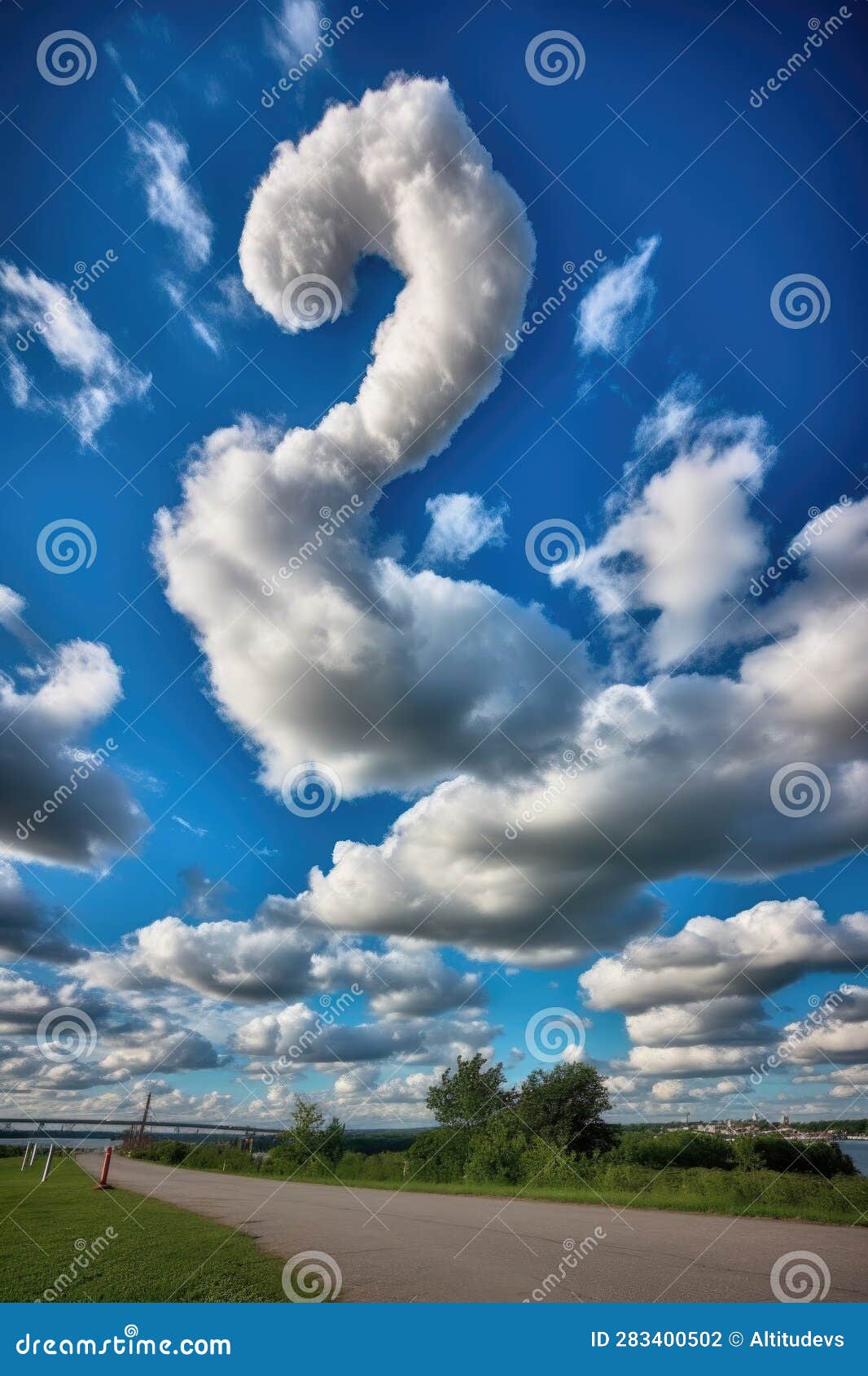 Question Mark Shaped Cloud in the Sky Stock Illustration - Illustration ...
