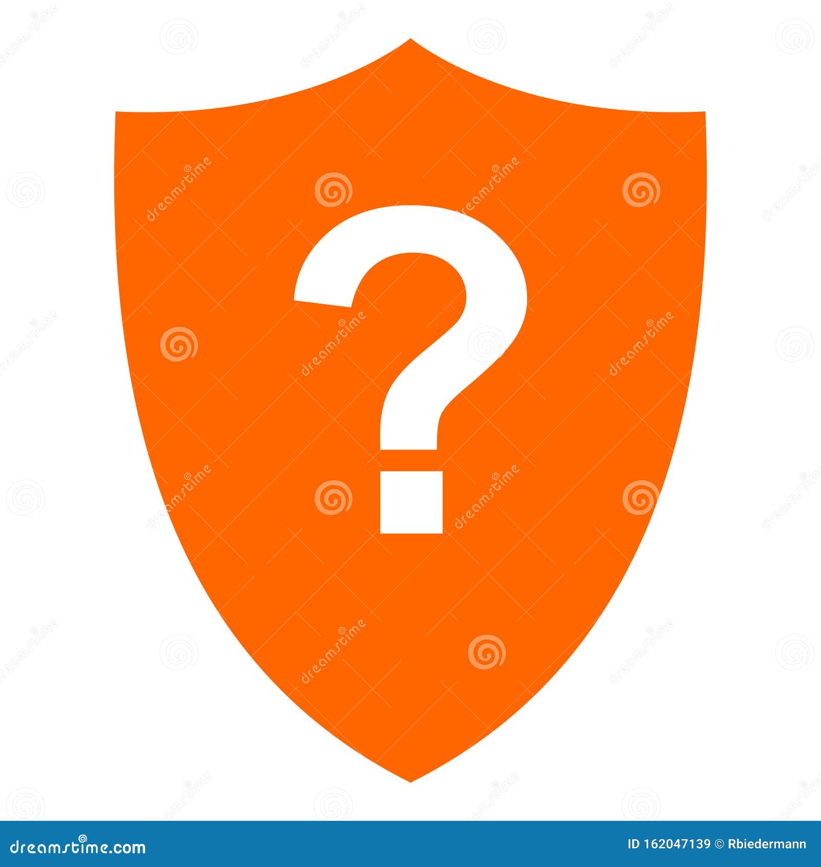 Question mark and shield stock vector. Illustration of guard - 162047139