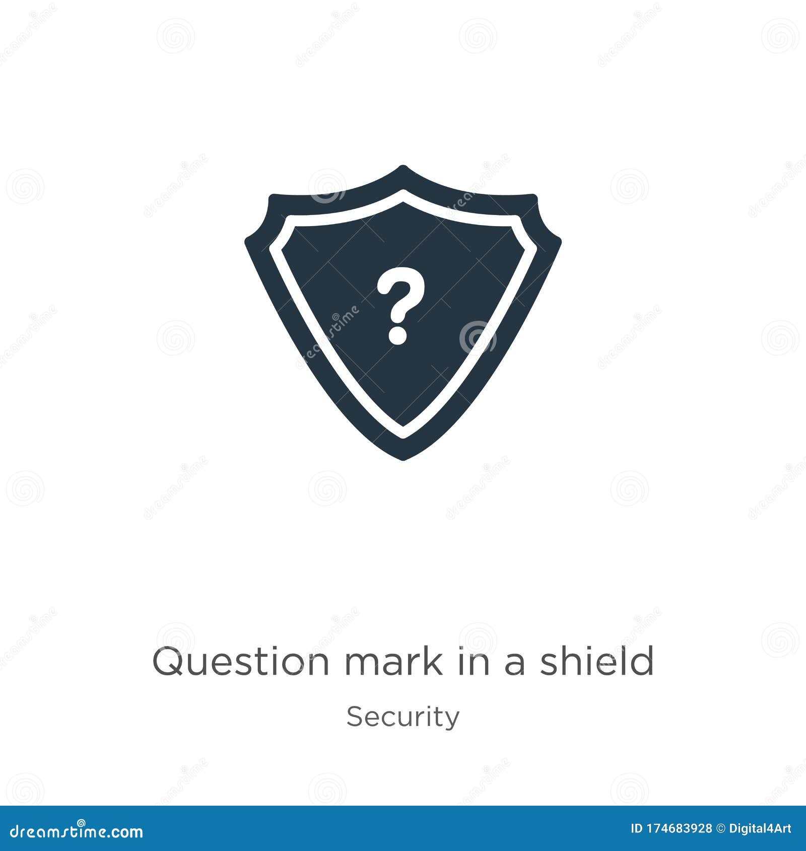 Question Mark in a Shield Icon Vector. Trendy Flat Question Mark in a ...