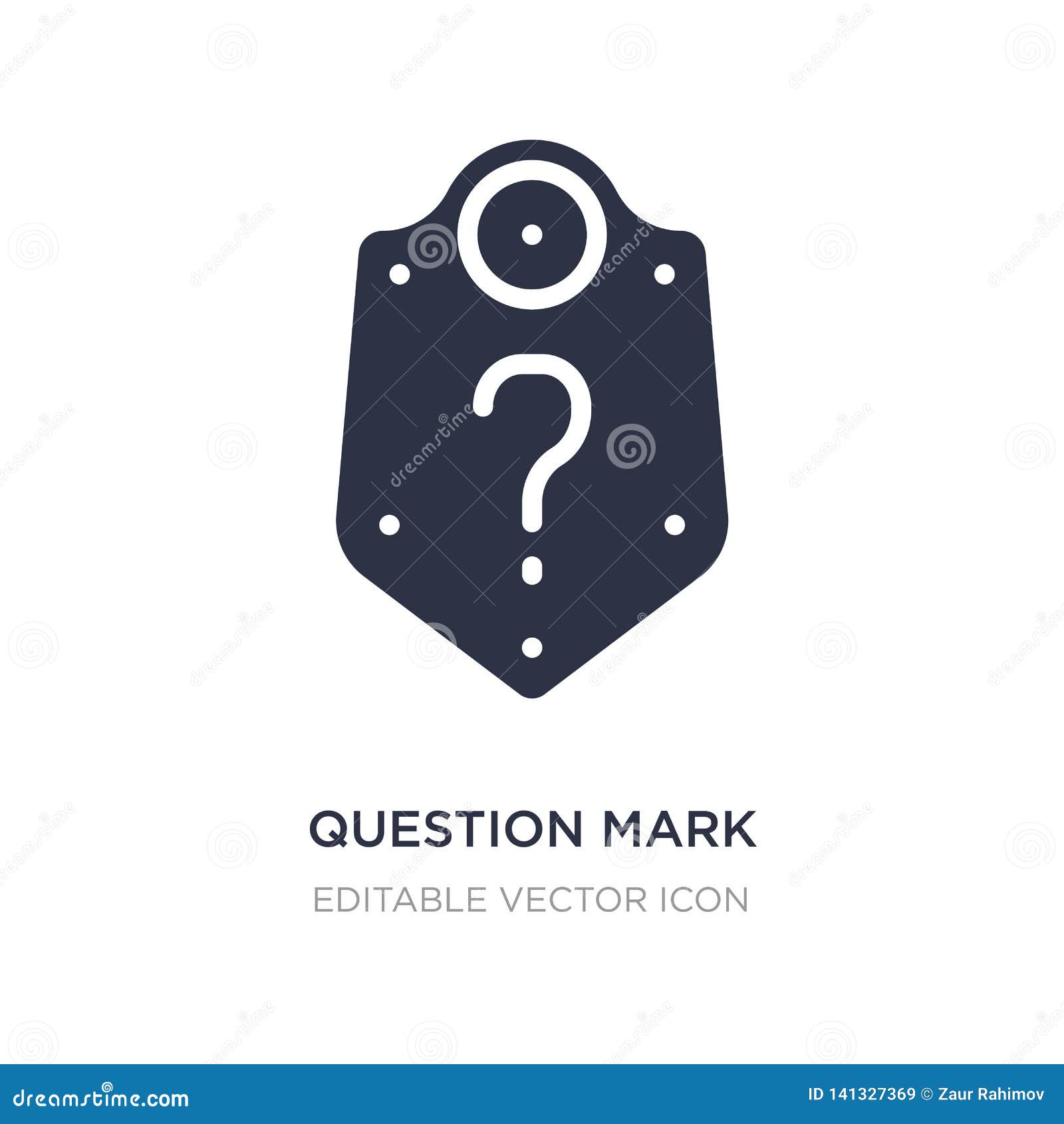 Question Mark in a Shield Icon on White Background. Simple Element ...
