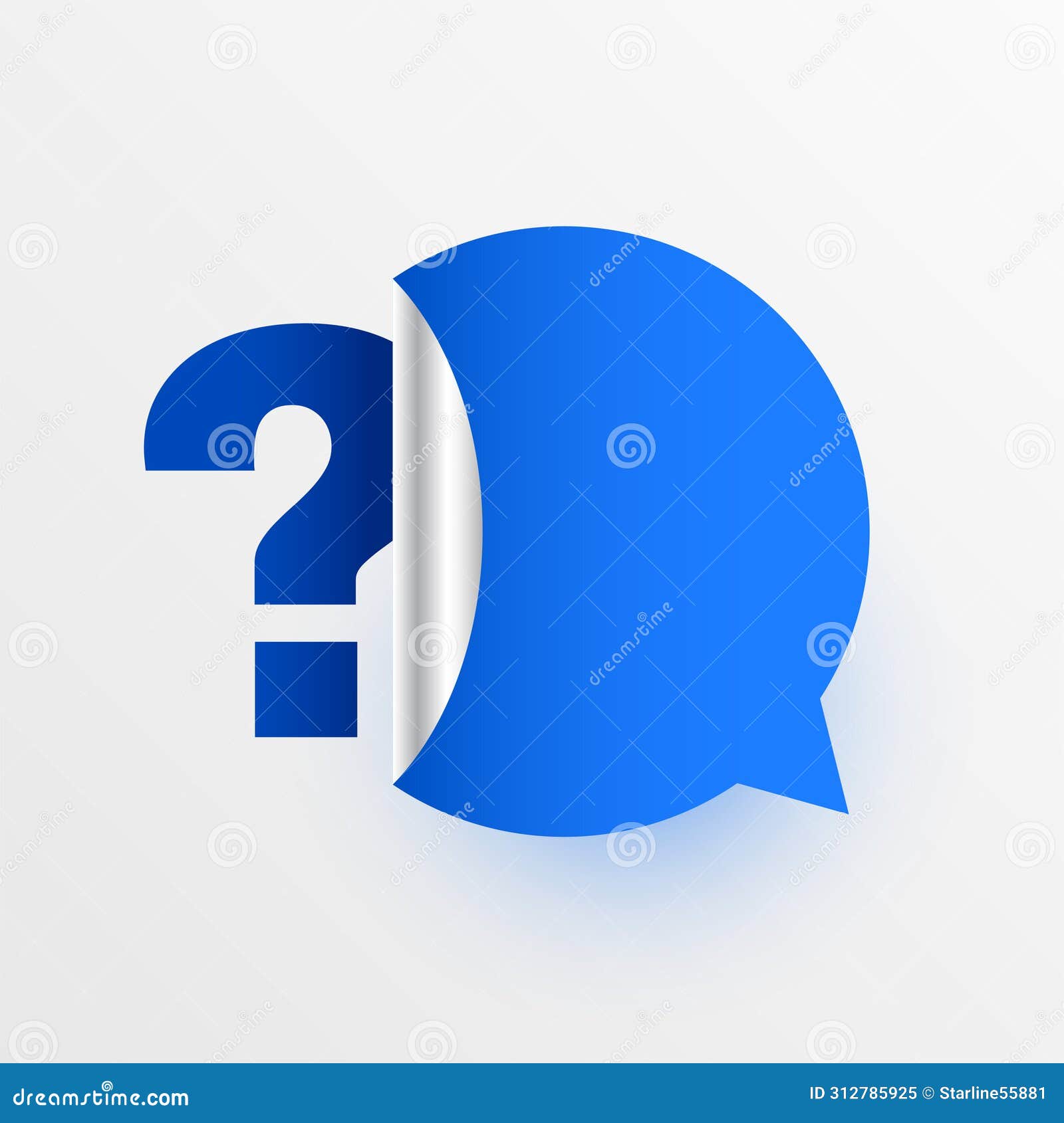 Question Mark Sign with Chat Bubble Sticker for Ideas or Speech Stock ...