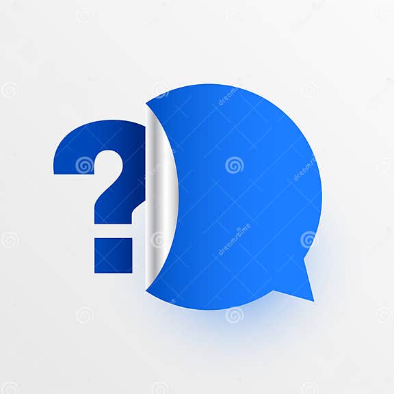 Question Mark Sign with Chat Bubble Sticker for Ideas or Speech Stock ...