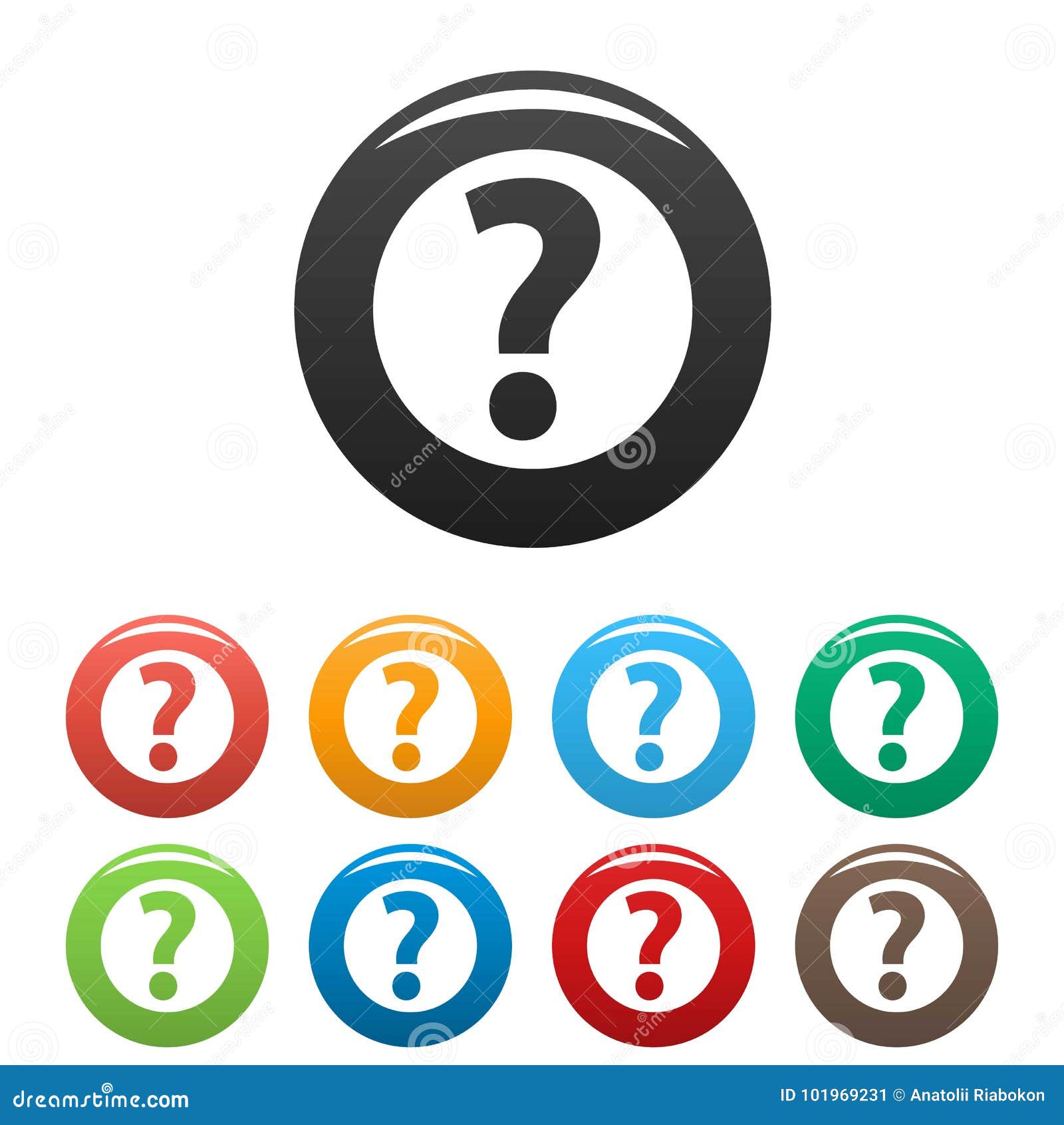 Question Mark Sign Icons Set Vector Stock Vector - Illustration of ...