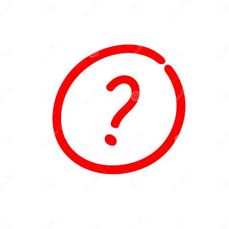 Question Mark Sign Inside a Circle, Hand Drawn Vector Illustration ...