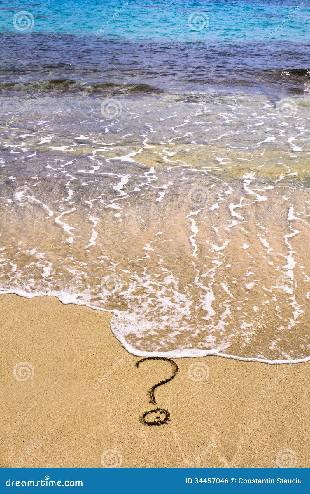 Question Mark Sign in Sand Beach Stock Photo - Image of lost, abstract ...